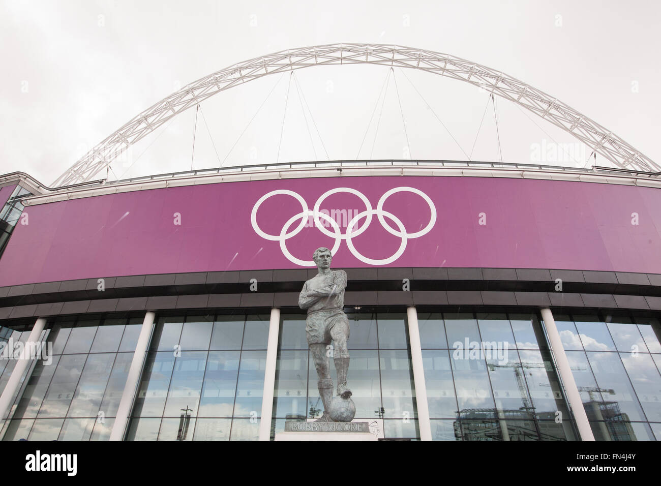 Bobby Moore statue below Wembley Stadium Arch during Olympics,London ...