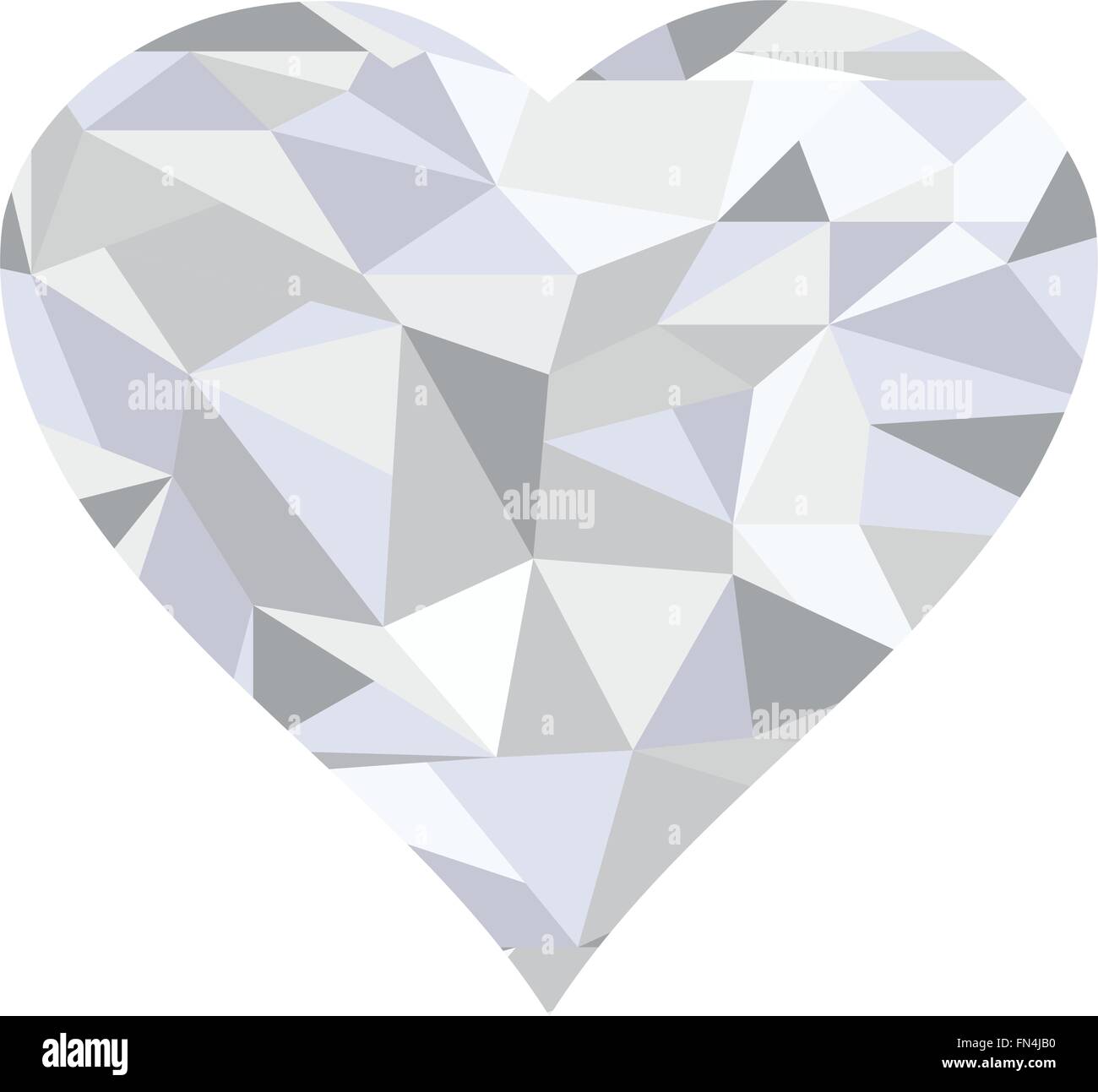 vector illustration of a diamond geometrical heart Stock Vector Image ...