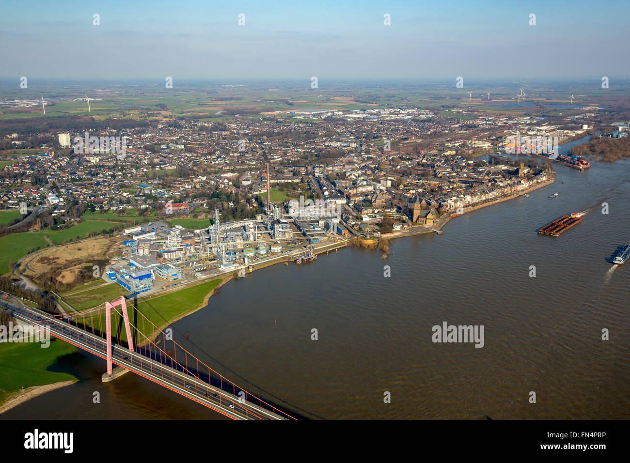 Aerial view, KLK Emmerich GmbH, refinery, Emmerich, Lower Rhine region ...