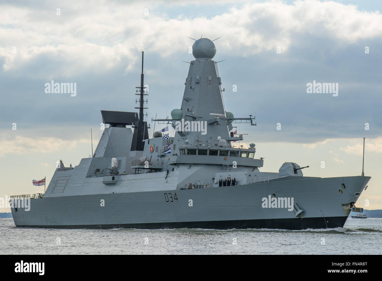 The British Royal Navy Type 45 Destroyer HMS Diamond (D34) arriving at ...