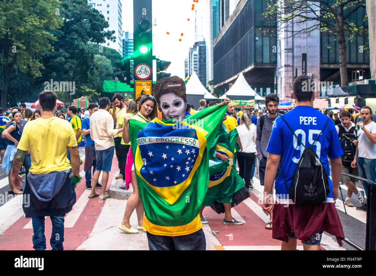 Sao Paulo, Brazil, 13 March 2016: Millions of Brazilians took to the ...
