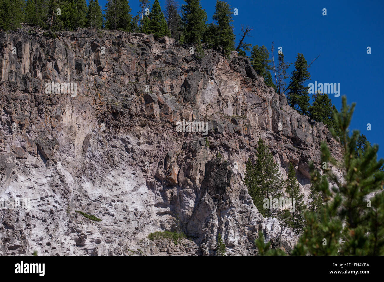 Tuff Cliffs in Yellowstone National Park Stock Photo - Alamy