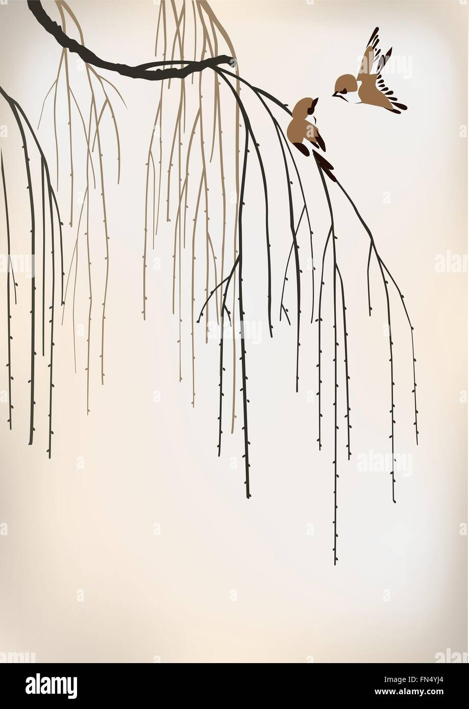 Willow tree vector vectors hi-res stock photography and images - Alamy