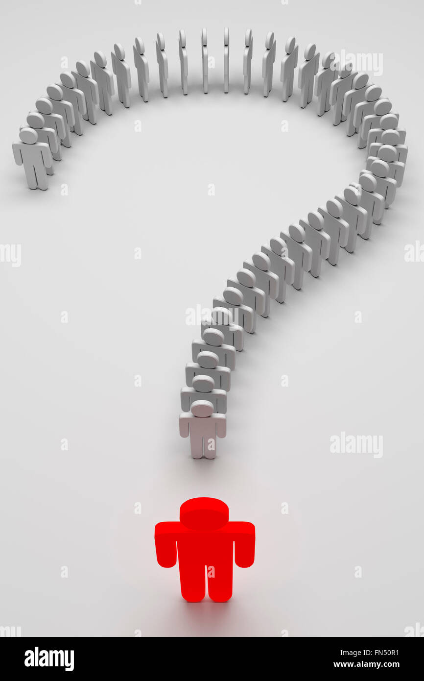 Group people question mark 3d hi-res stock photography and images - Alamy