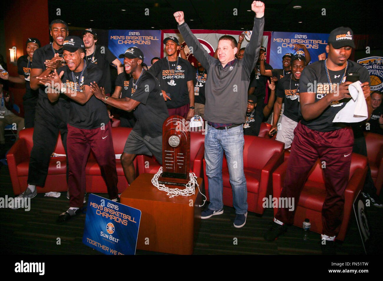 New Orleans, LA, USA. 13th Mar, 2016. Arkansas Little Rock Trojans head ...