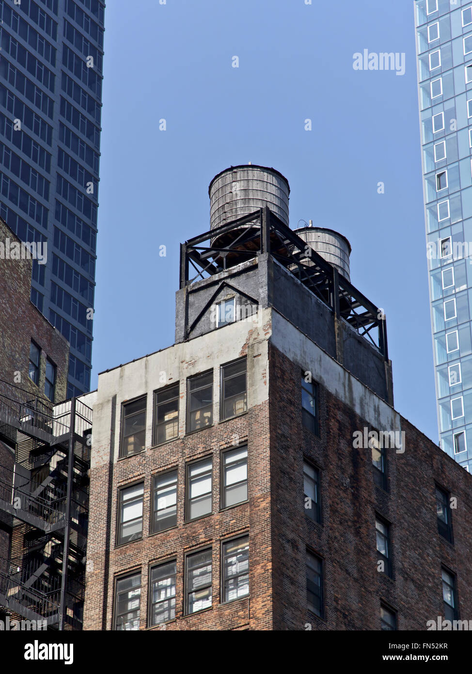New York water tank, USA Stock Photo - Alamy