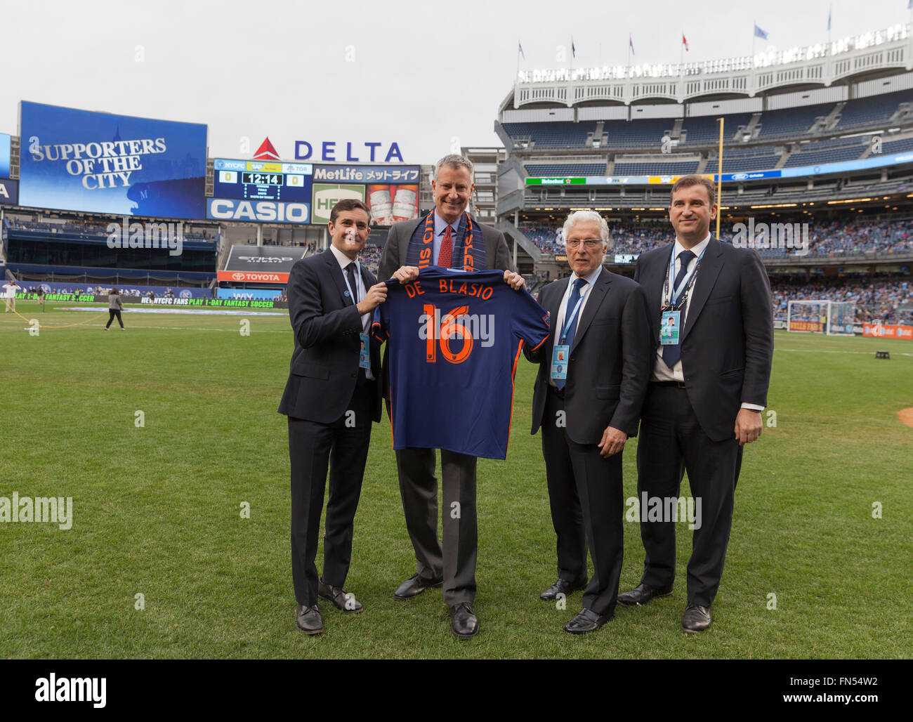 New York, NY USA - March 13, 2016: Jon Patricof, Bill De Blasio, Marty ...
