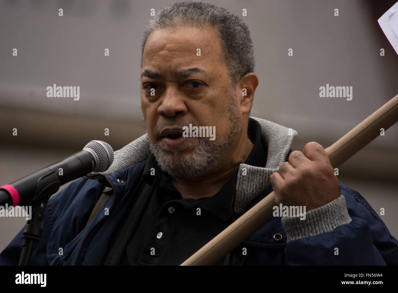New York, USA. 13th March 2016. Ray LaForest, Haitian justice activist ...