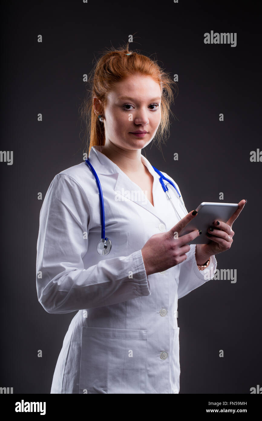 Real red hair woman doctor hi-res stock photography and images - Alamy