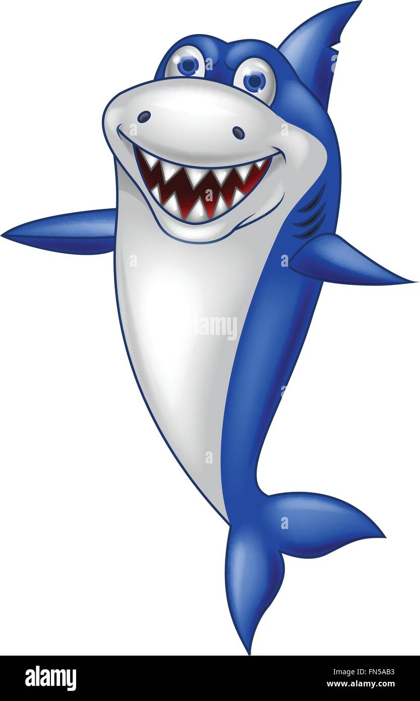 Happy shark cartoon icon hi-res stock photography and images - Alamy