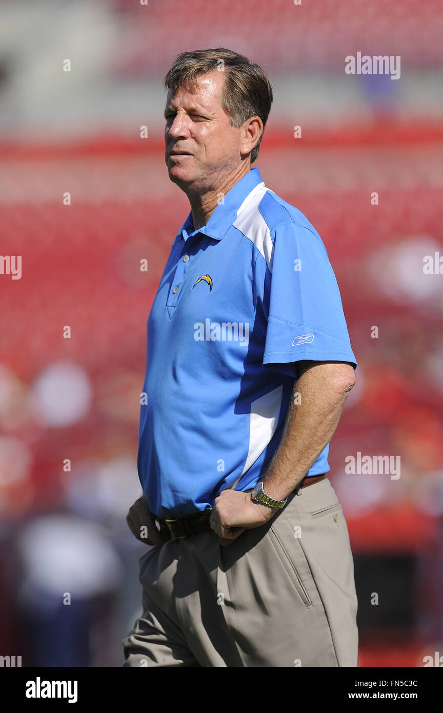 Tampa, Fla, USA. 21st Dec, 2008. San Diego Chargers coach Norv Turner ...