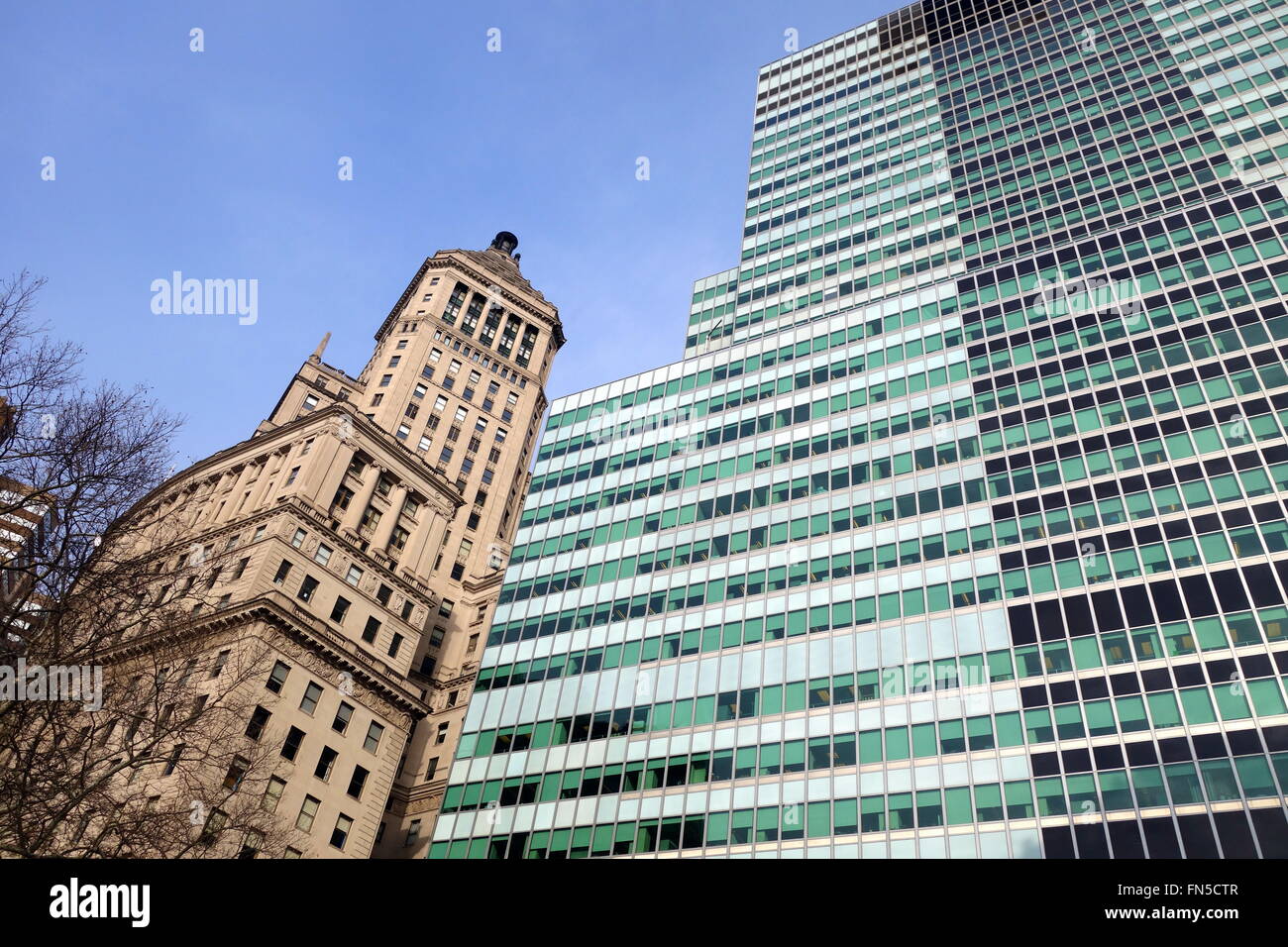 Contrasting Colors of Two Buildings (2 and 26 Broadway) in New York ...