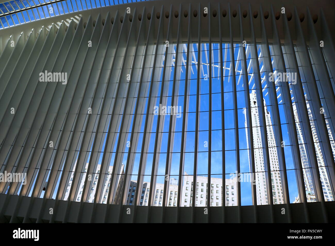 Looking through the glass ceiling and walls inside the WTC Oculus, New ...