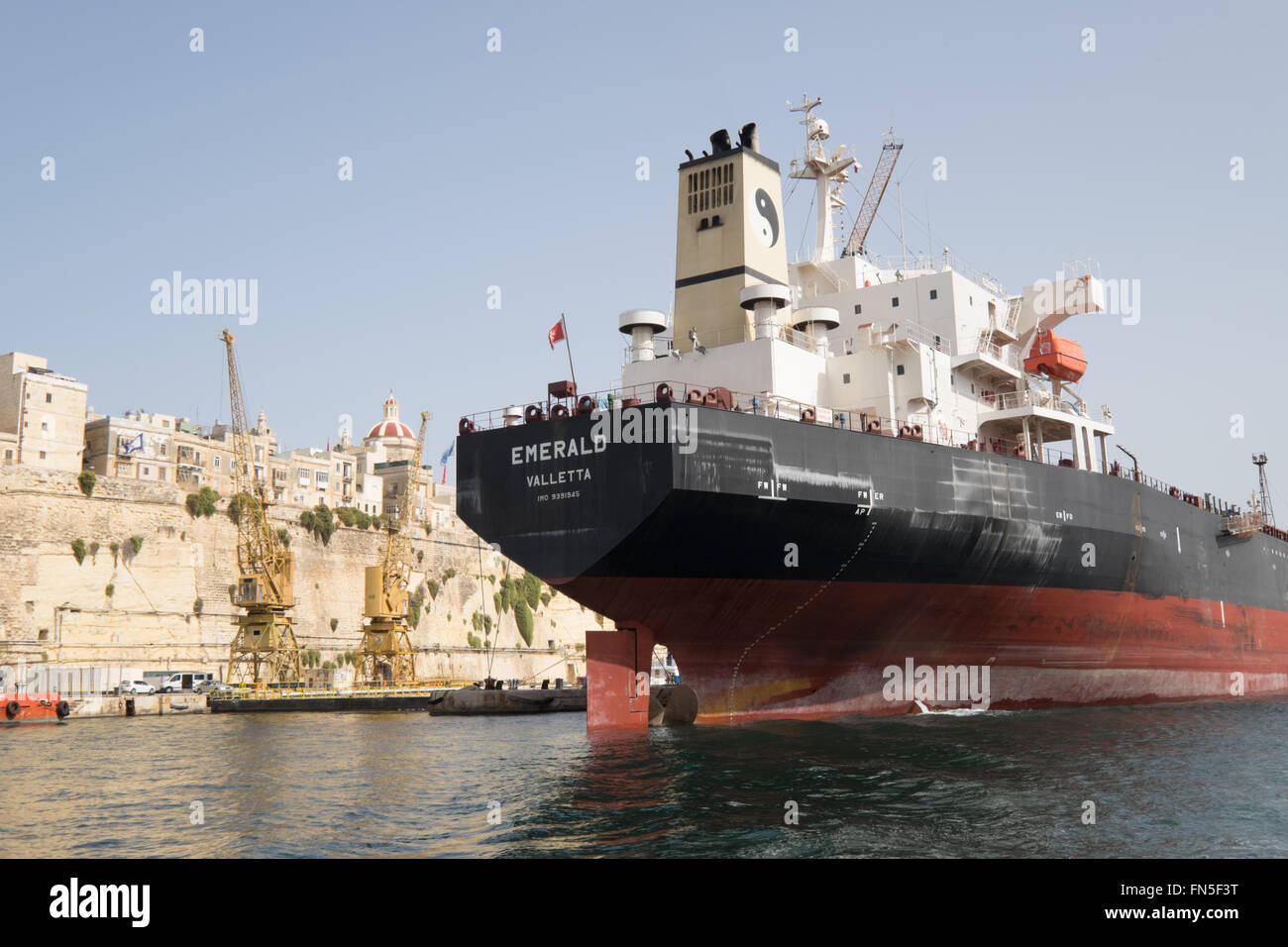 Tanker "Emerald" in Malta's Grand Harbour Stock Photo - Alamy
