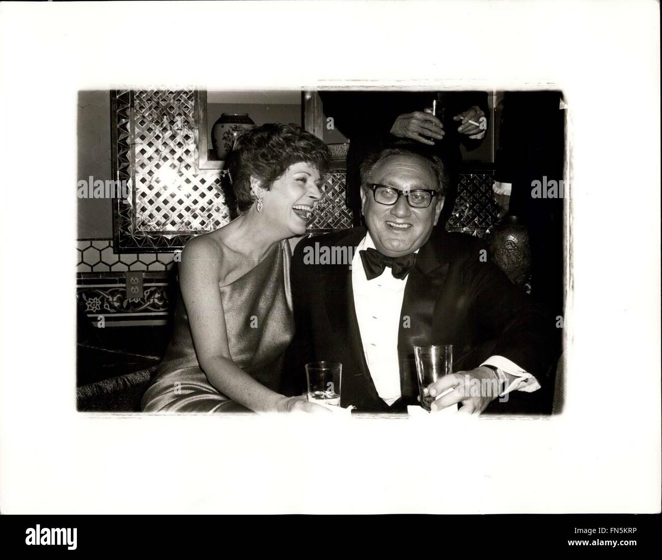 1976 - Henry Kissinger with Polly Bergen at a party at the Iranian ...