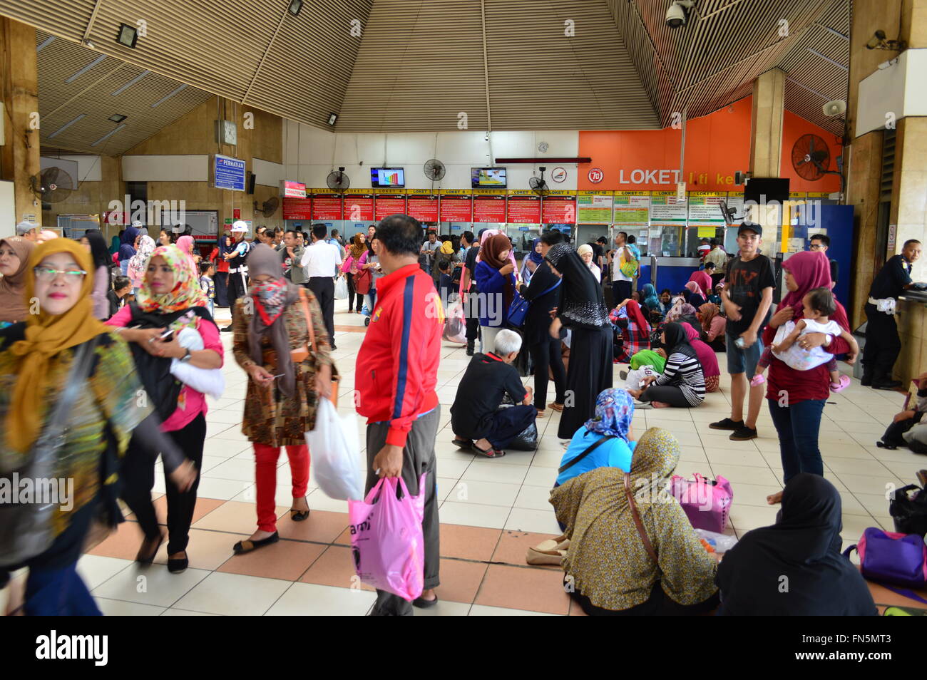 Passenger on commuter line jakarta in Jakarta Indonesia Stock Photo - Alamy
