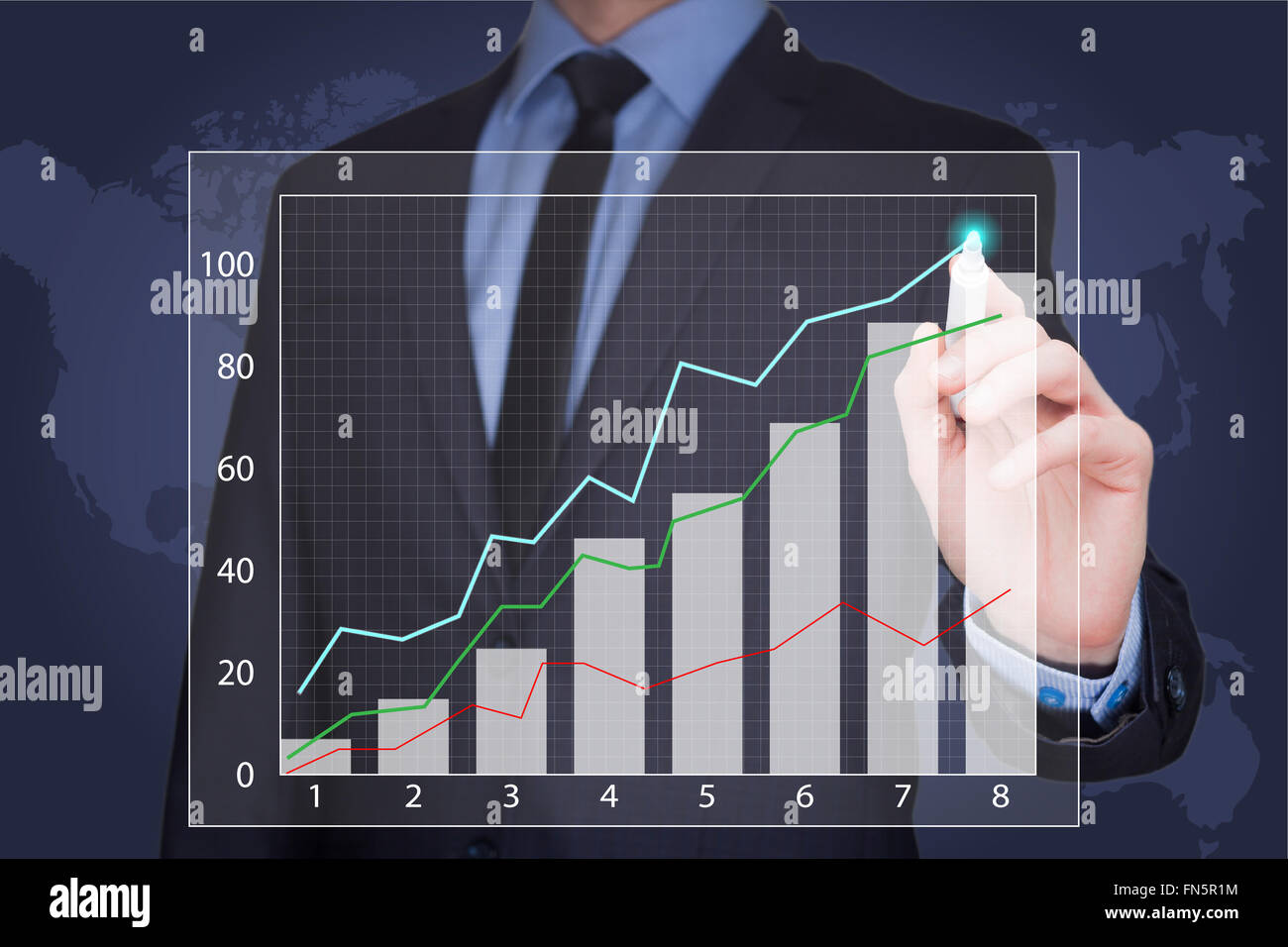 businessman drawing graph, business strategy as concept Stock Photo - Alamy