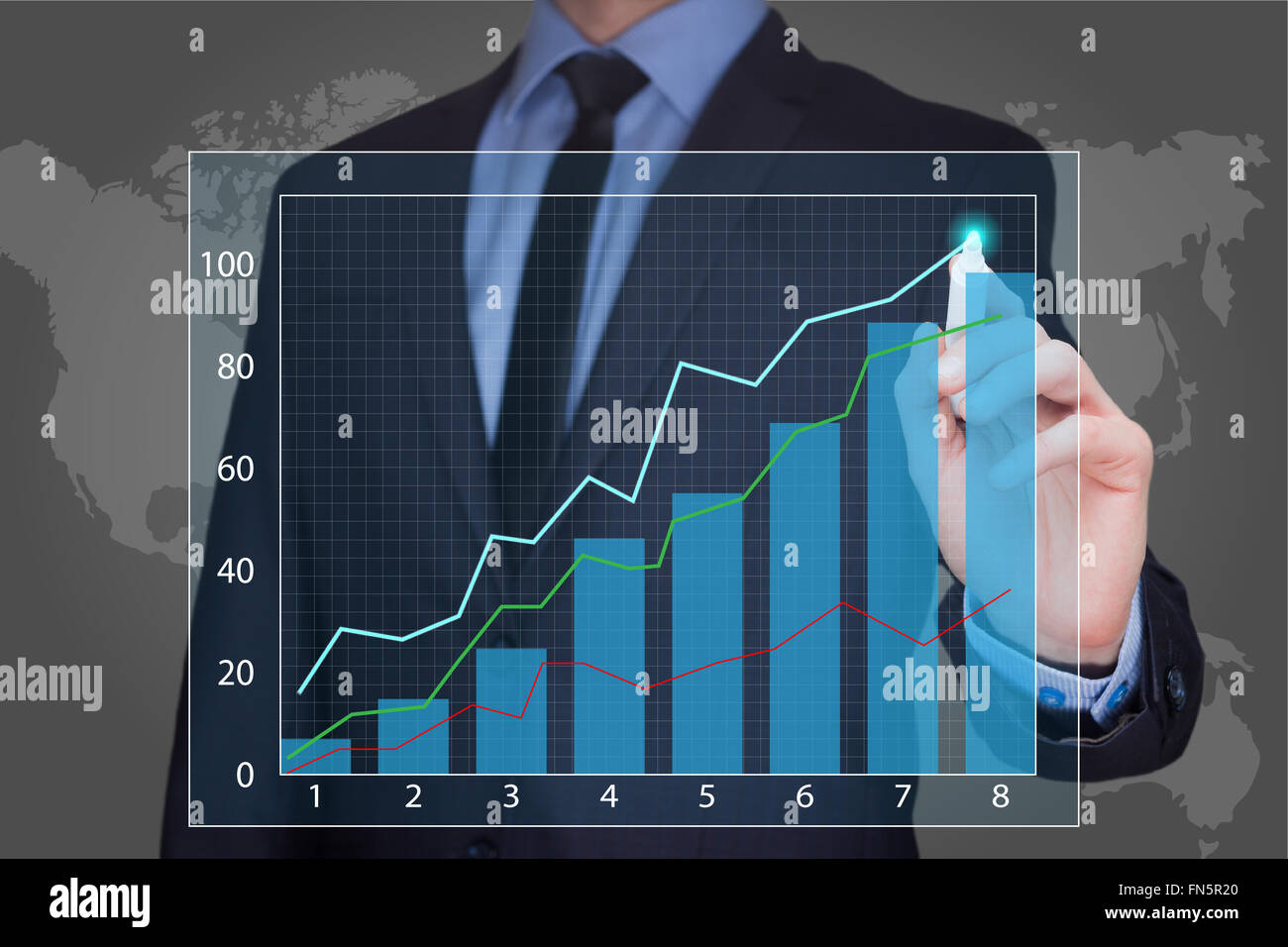 businessman drawing graph, business strategy as concept Stock Photo - Alamy