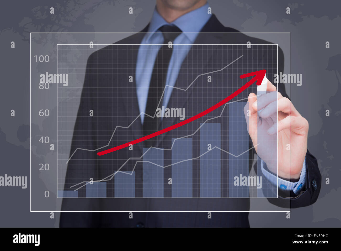 businessman drawing graph, business strategy as concept Stock Photo - Alamy