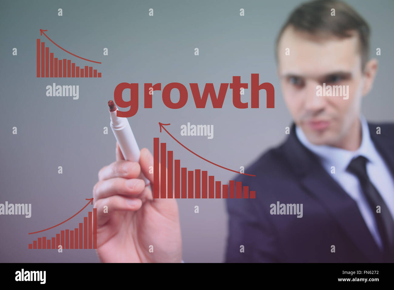 Hand drawing sales growth graph hi-res stock photography and images - Alamy
