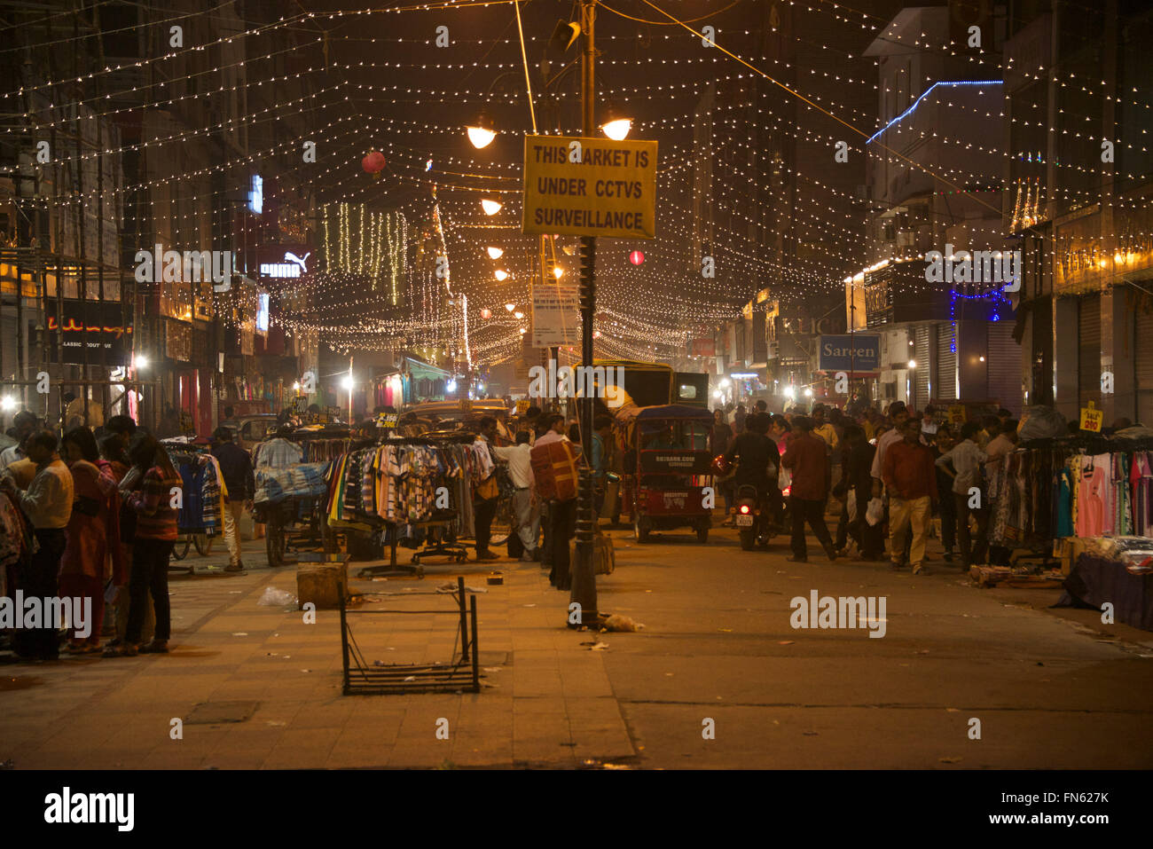 Delhi street scene at night Stock Photo - Alamy