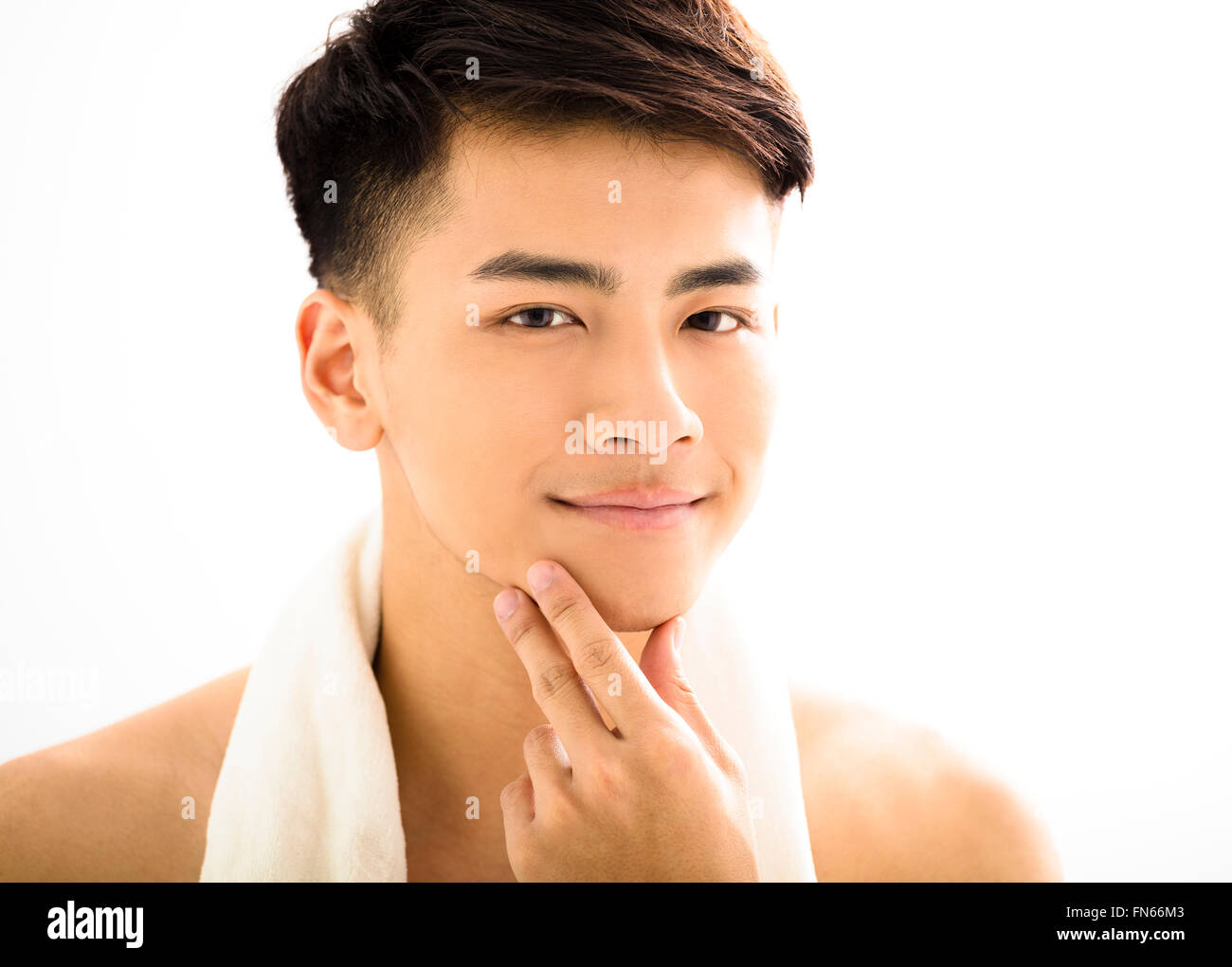 Closeup portrait of attractive young man face Stock Photo - Alamy