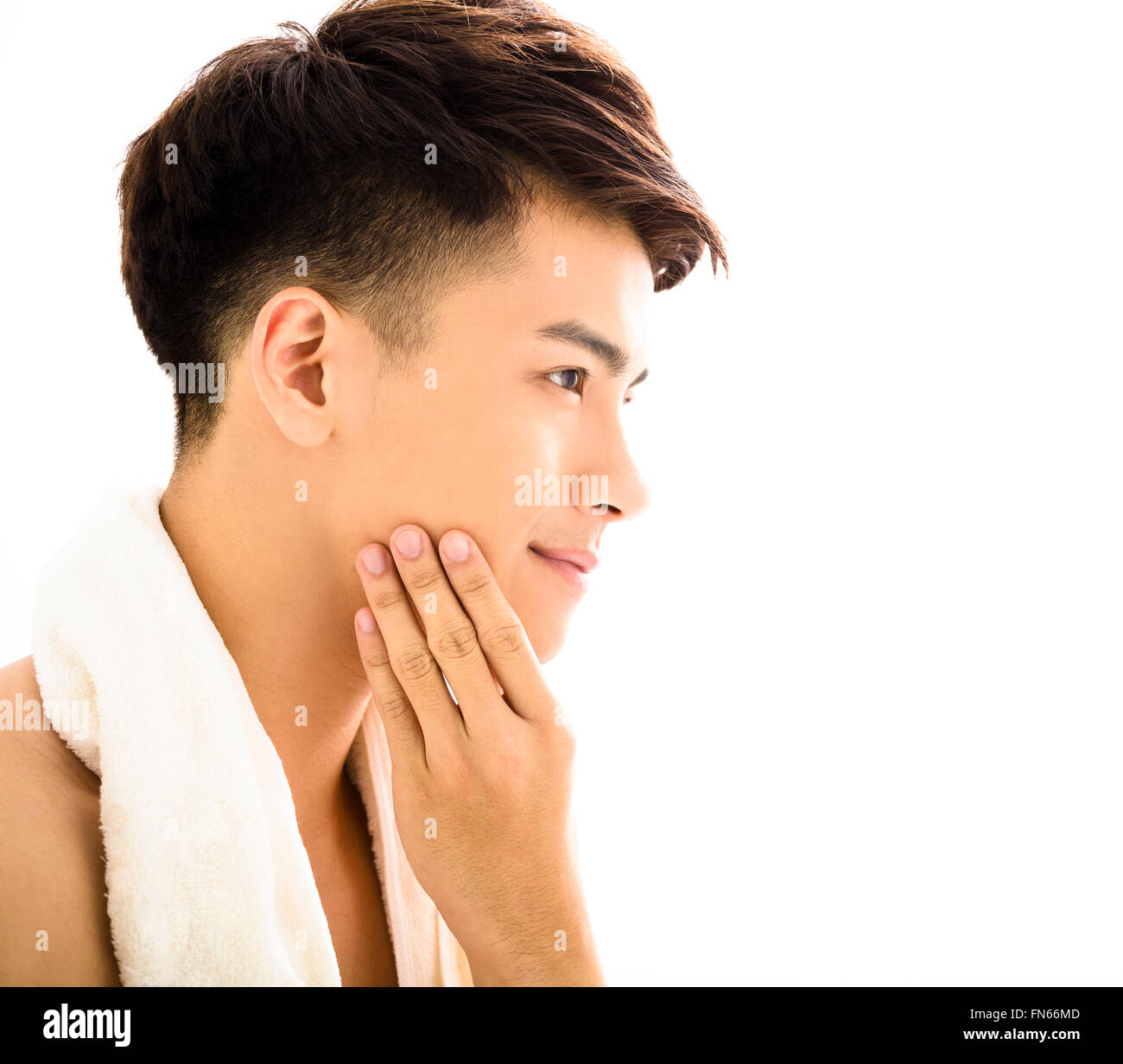 Closeup portrait of attractive young man face Stock Photo - Alamy