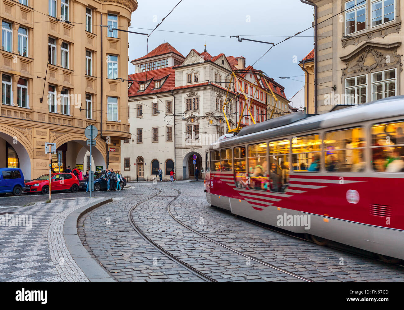 Prague tramway city hi-res stock photography and images - Alamy