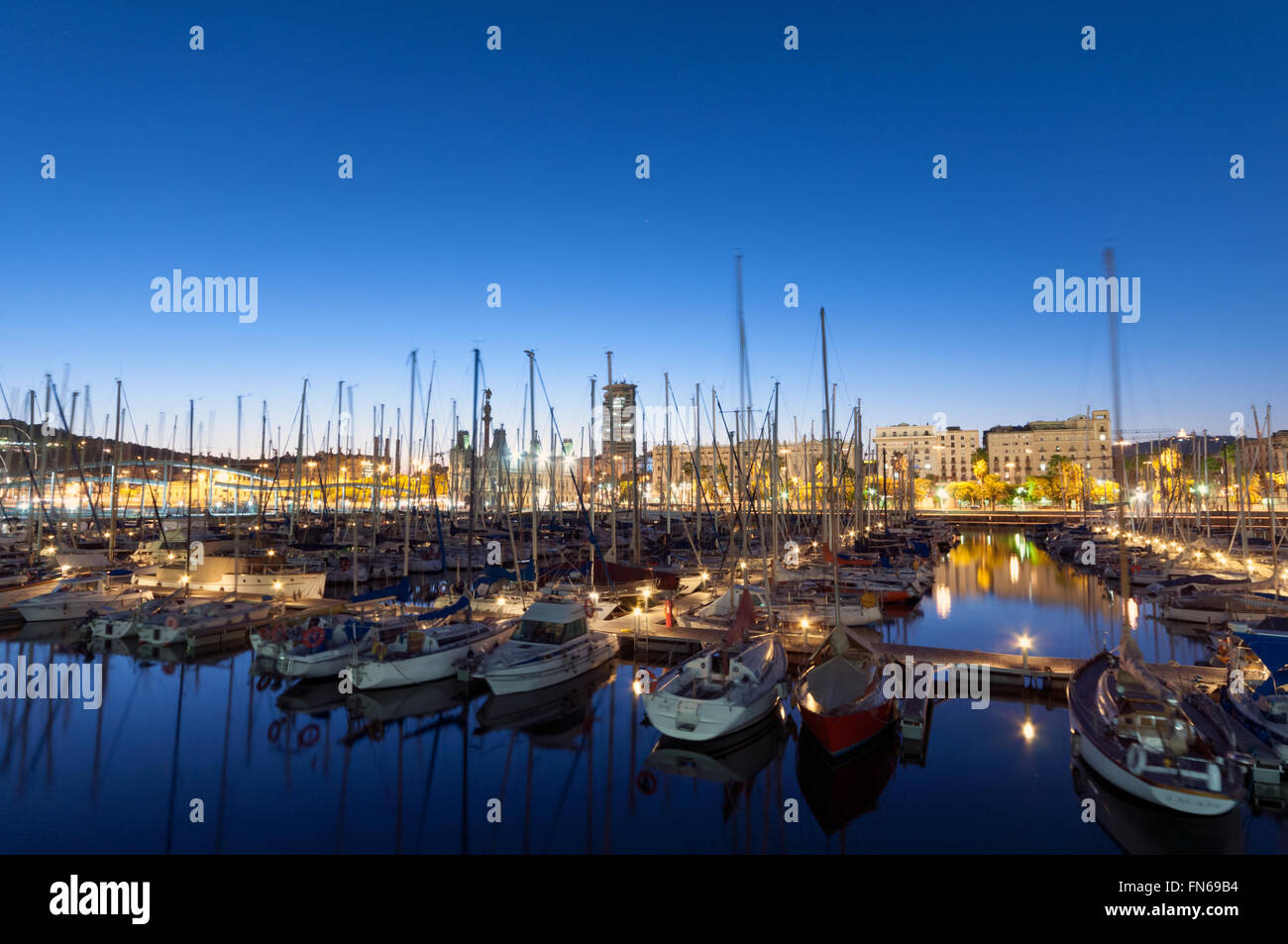 Marina port vell sunset hi-res stock photography and images - Alamy