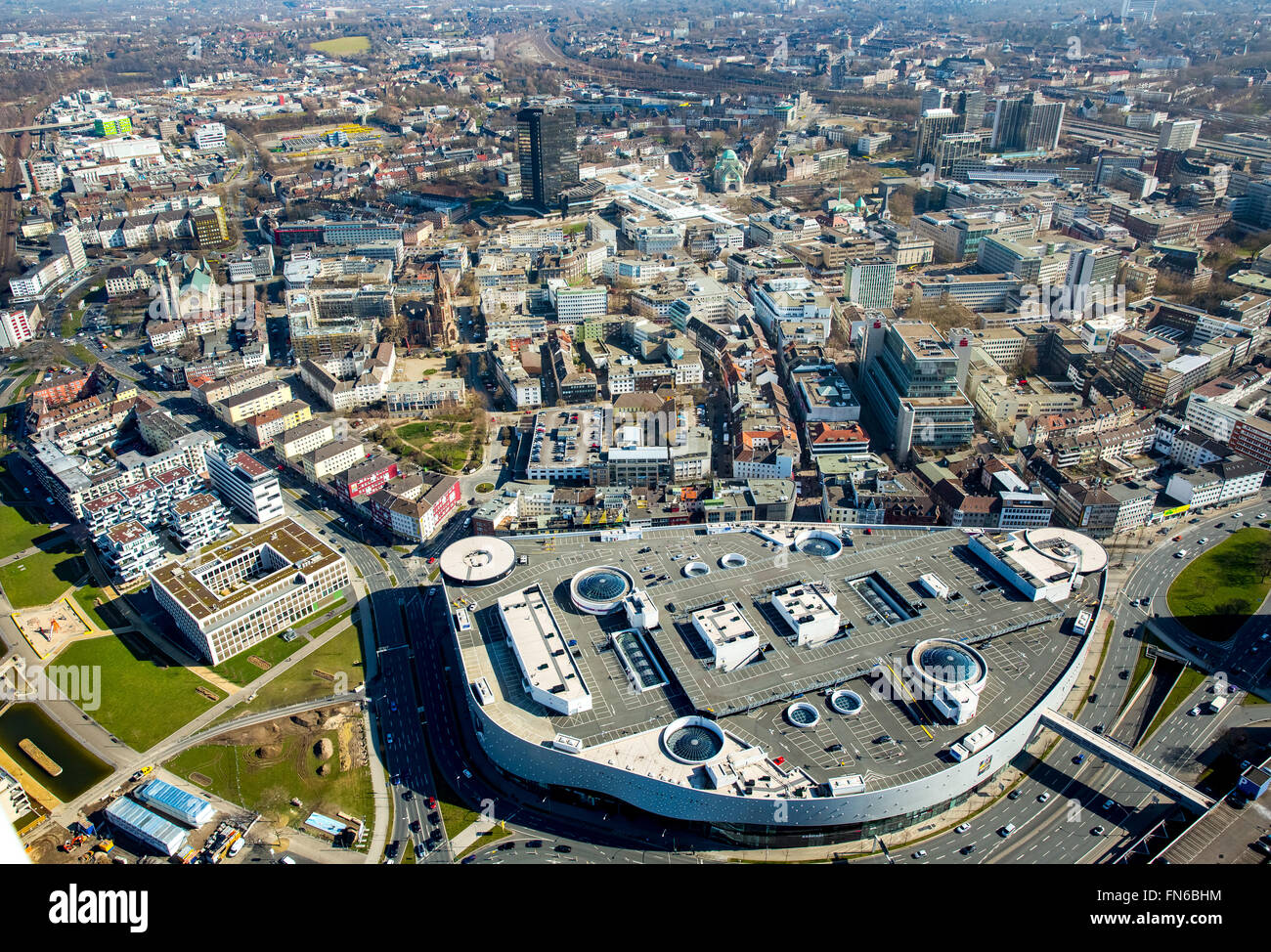 Aerial view, Limbecker Platz Shopping Centre, ECE, Essen city, city ...
