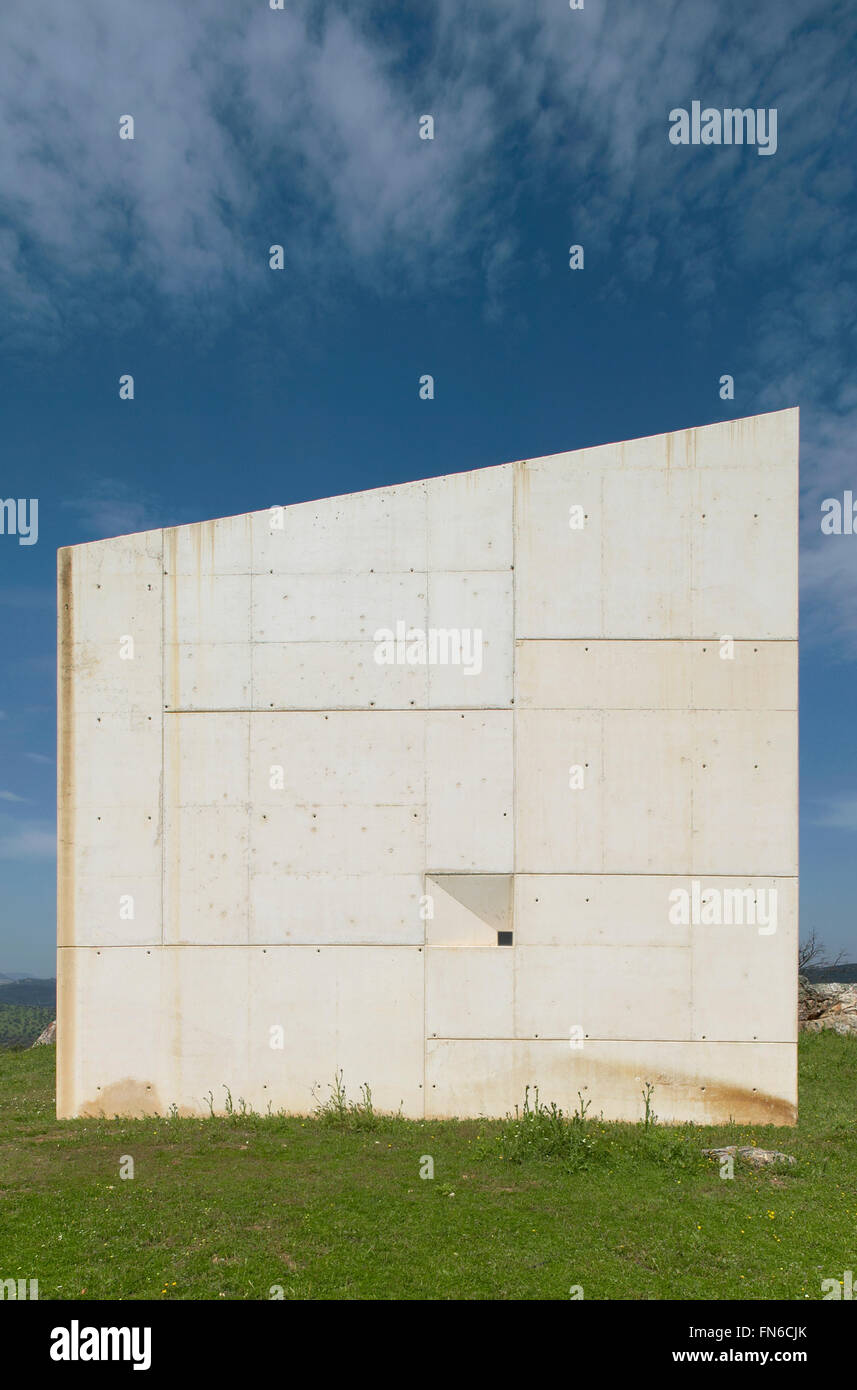 Landscape with concrete monolith and sky. Vertical Stock Photo - Alamy