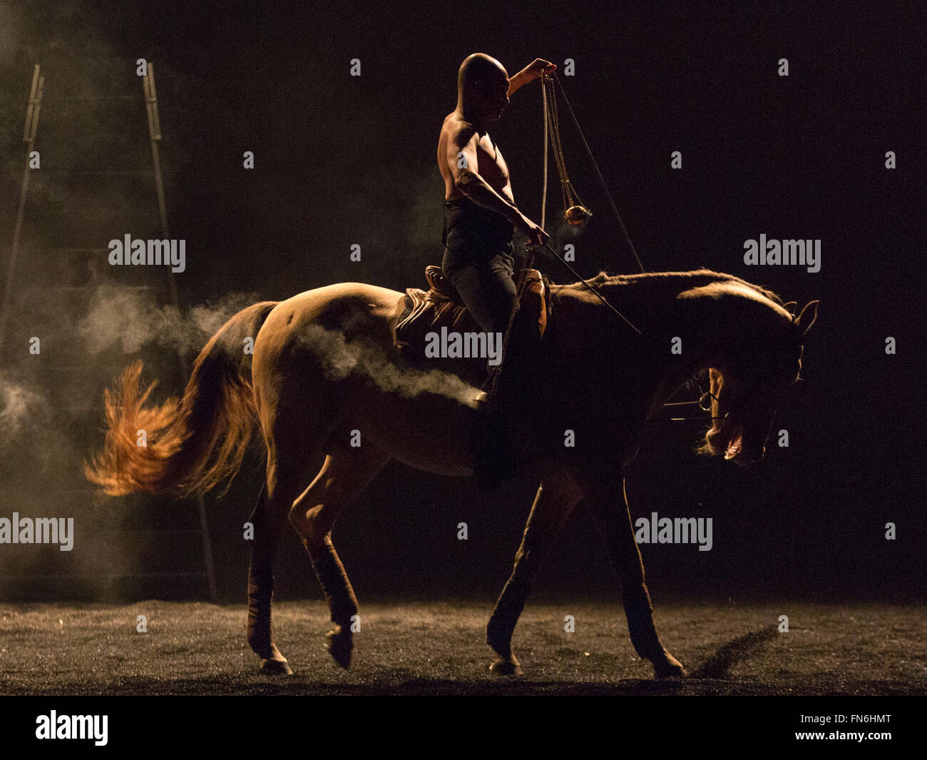 London, UK. 13 March 2016. Pictured: Bartabas. Dress rehearsal of ...