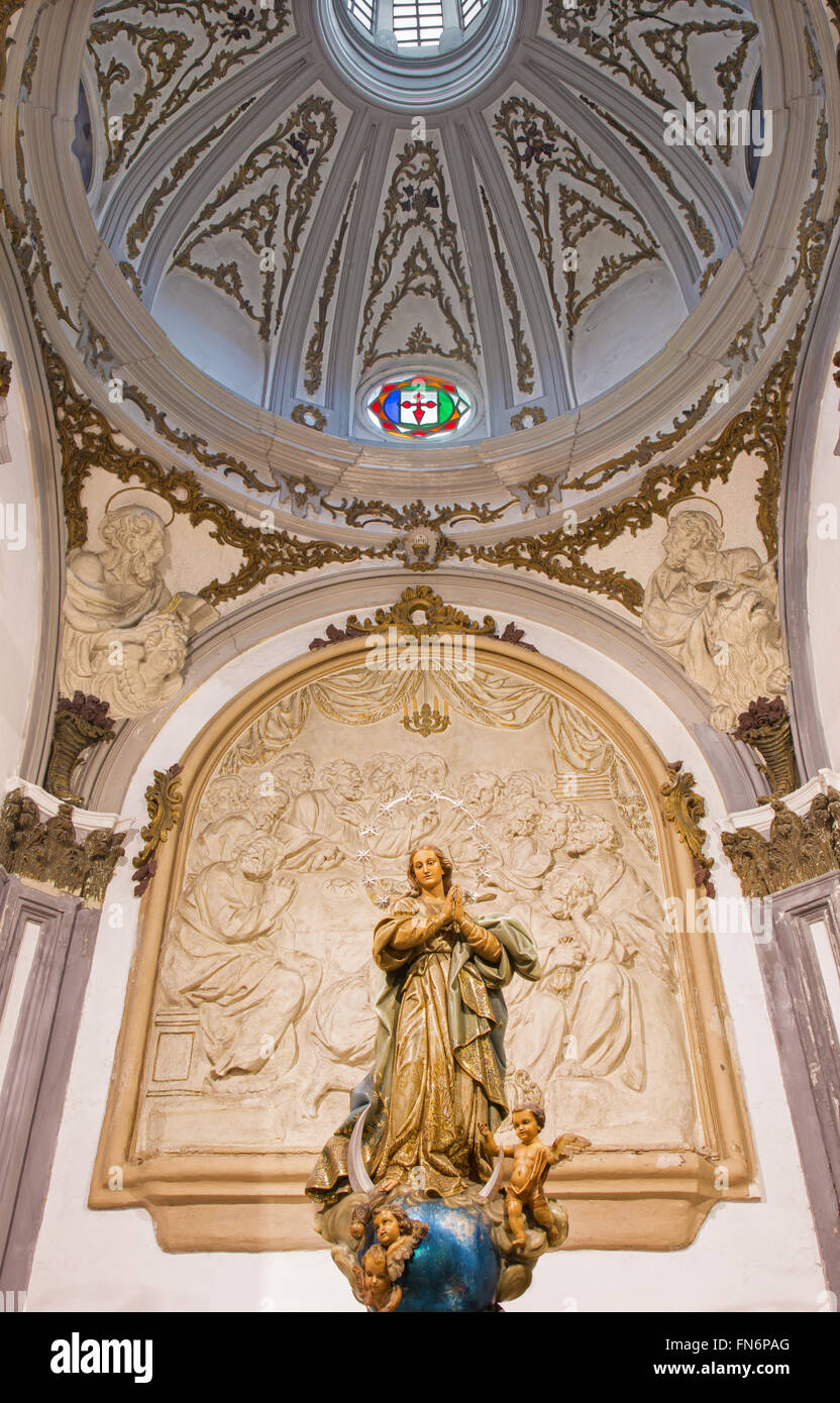 MALAGA, SPAIN - MAY 31, 2015: The carved and polychrome Immaculate ...