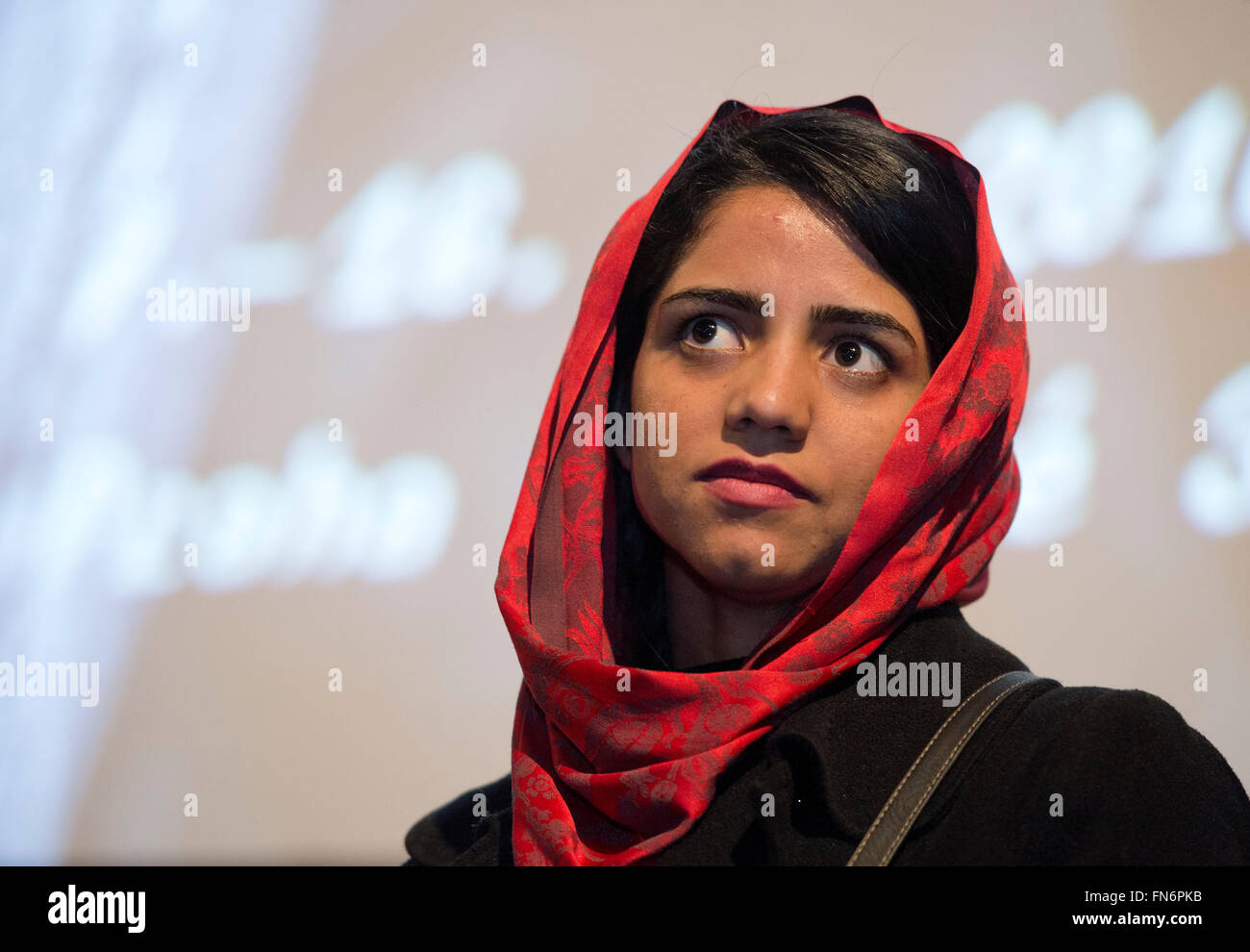 Prague, Czech Republic. 13th Mar, 2016. Afghan rapper Sonita Aliazada ...