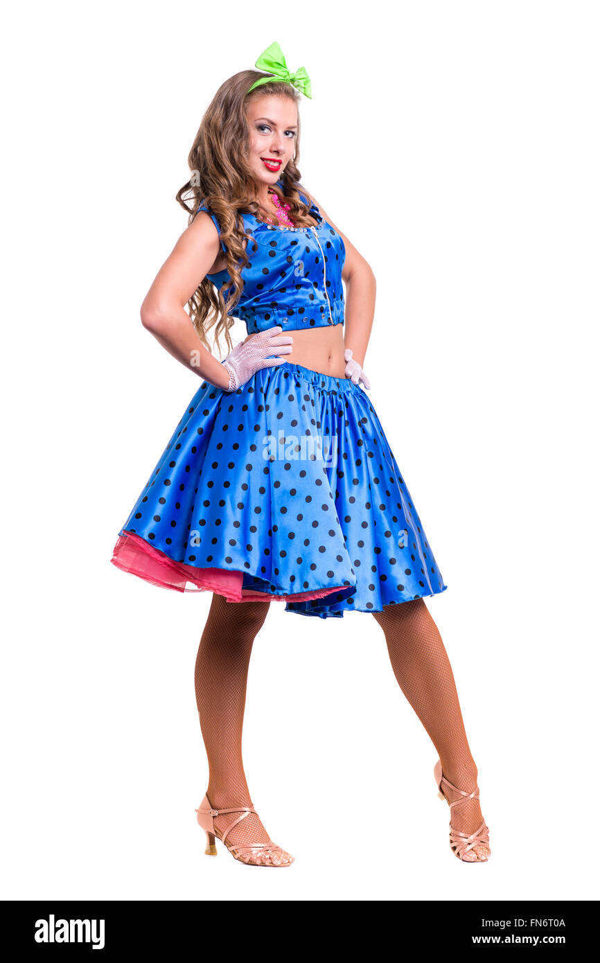 Disco dancer showing some movements against isolated white Stock Photo ...