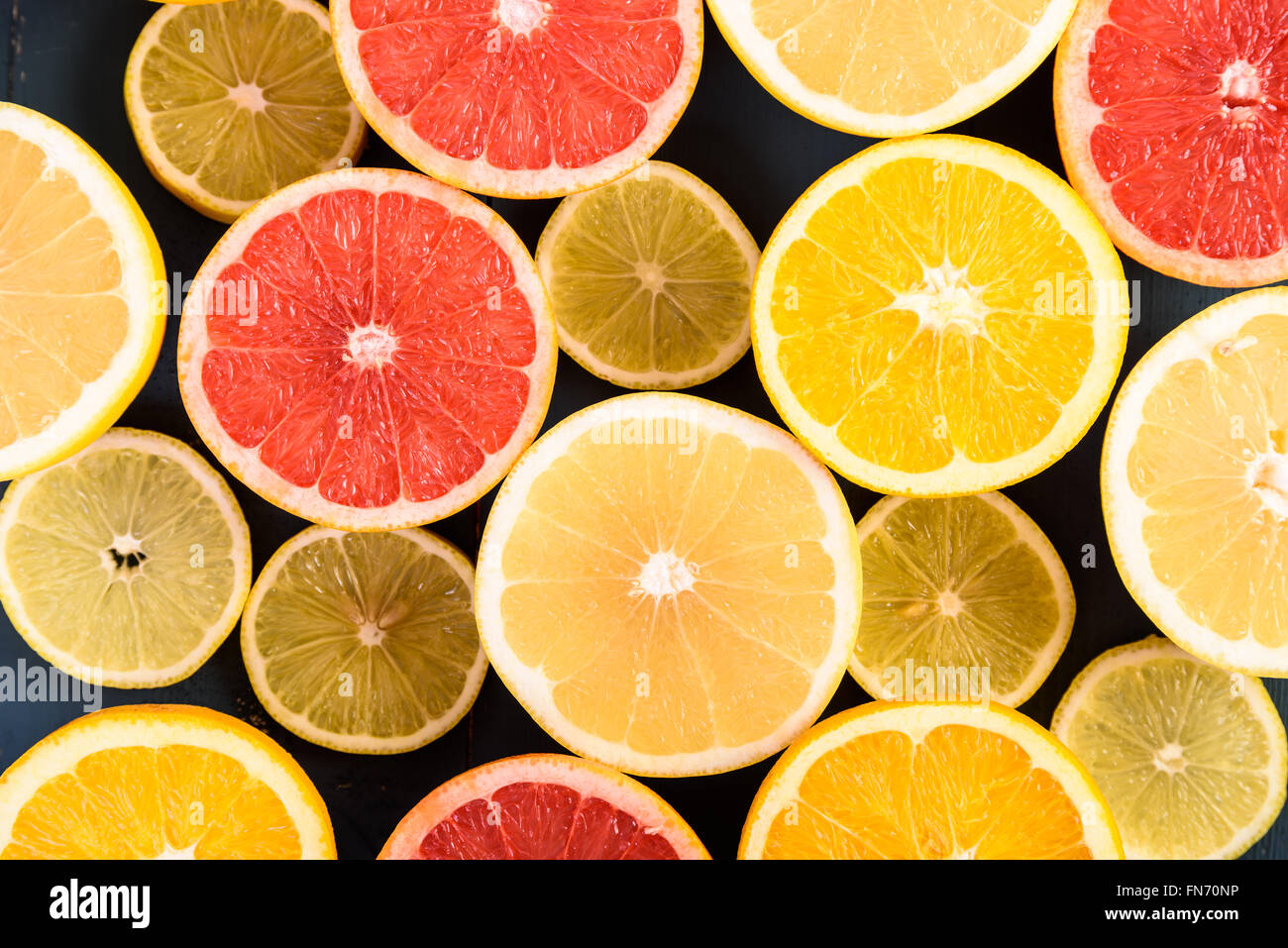 Orange, Grapefruit And Lemon Citrus Fruit Slices Stock Photo - Alamy