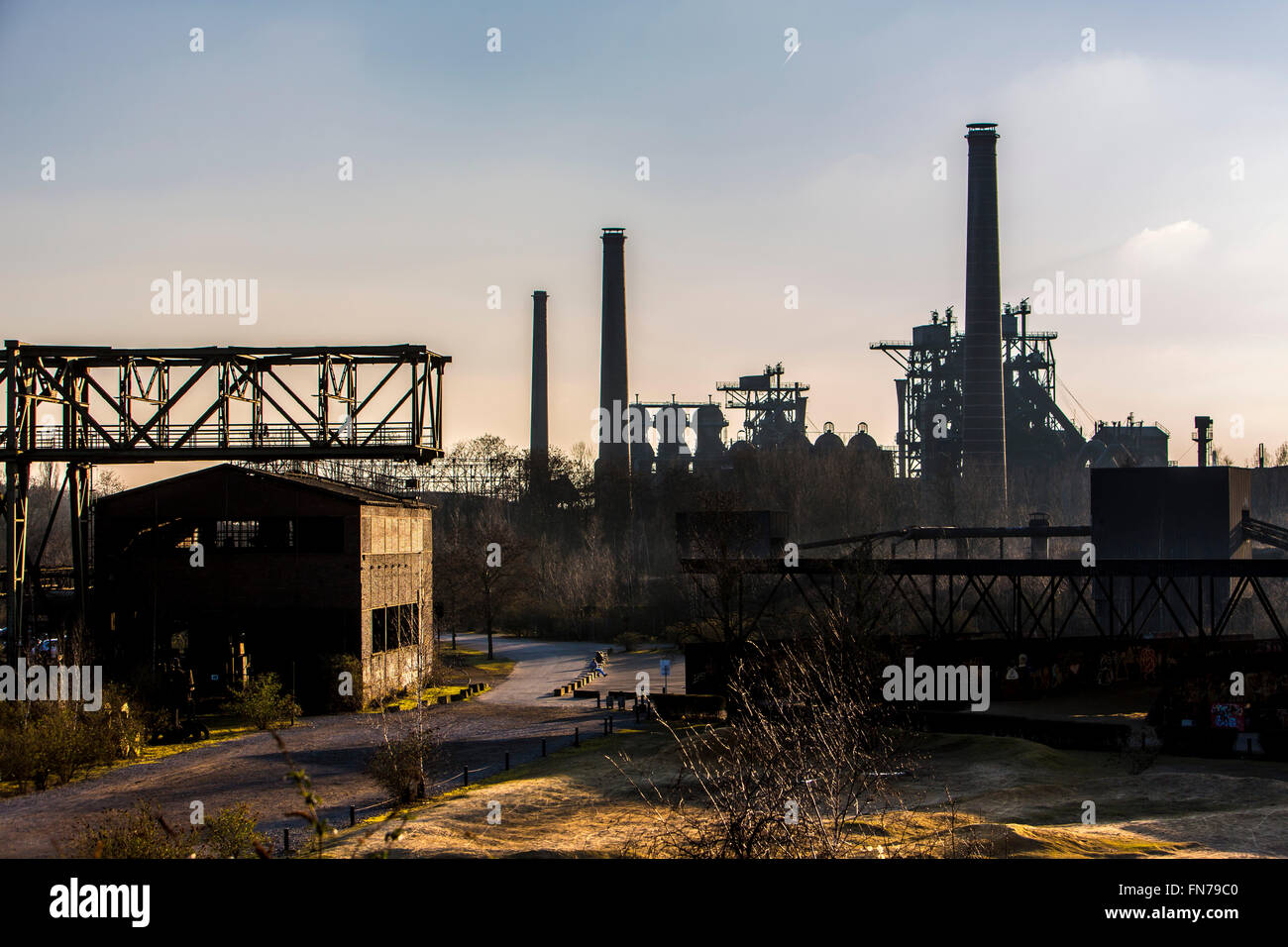 Landscape park Duisburg Nord, a former steel works, today an industrial ...