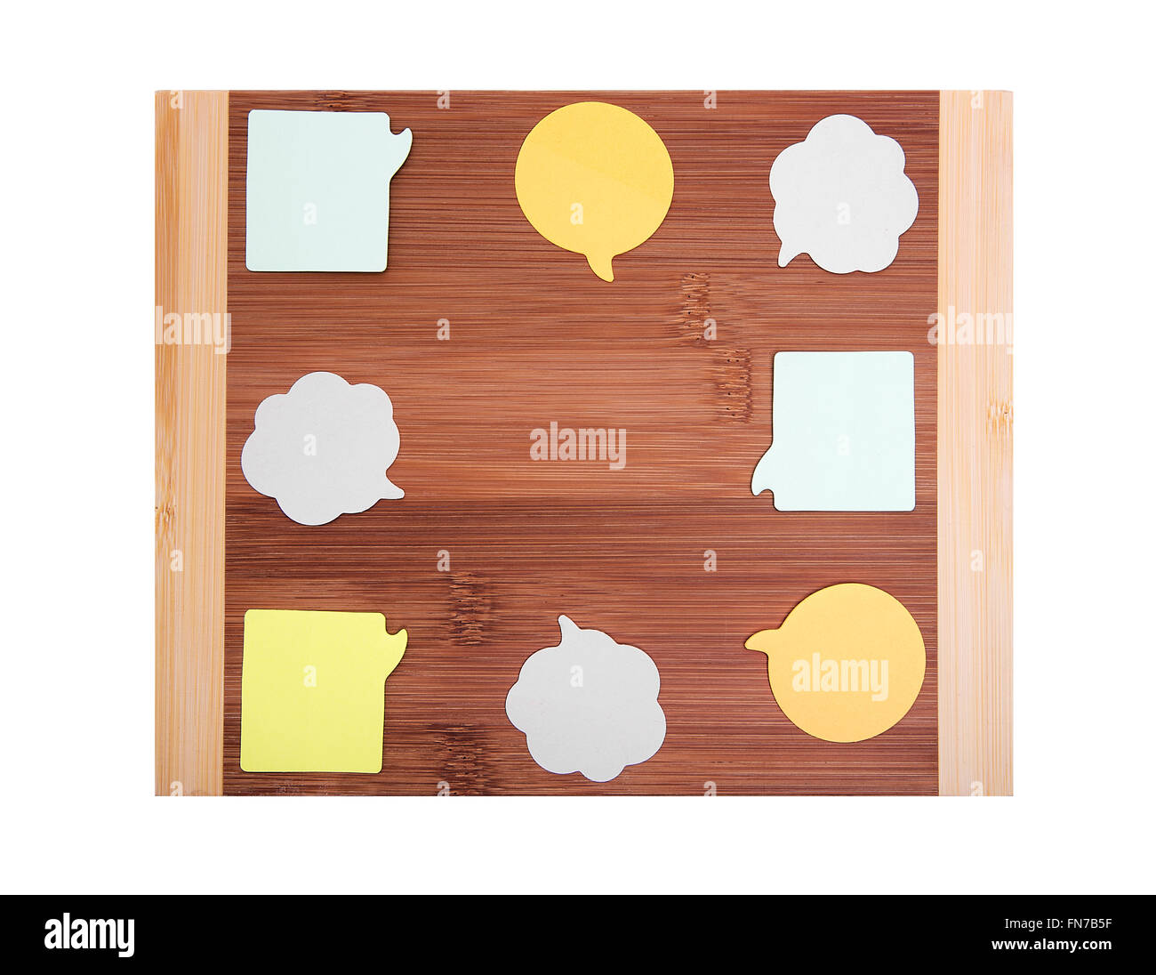 Stickers on a wooden board Stock Photo - Alamy