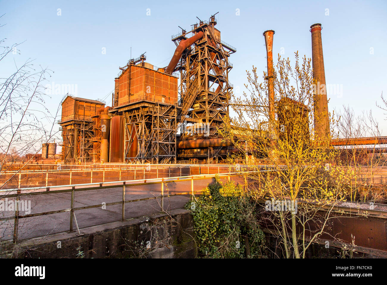 Landscape park Duisburg Nord, a former steel works, today an industrial ...