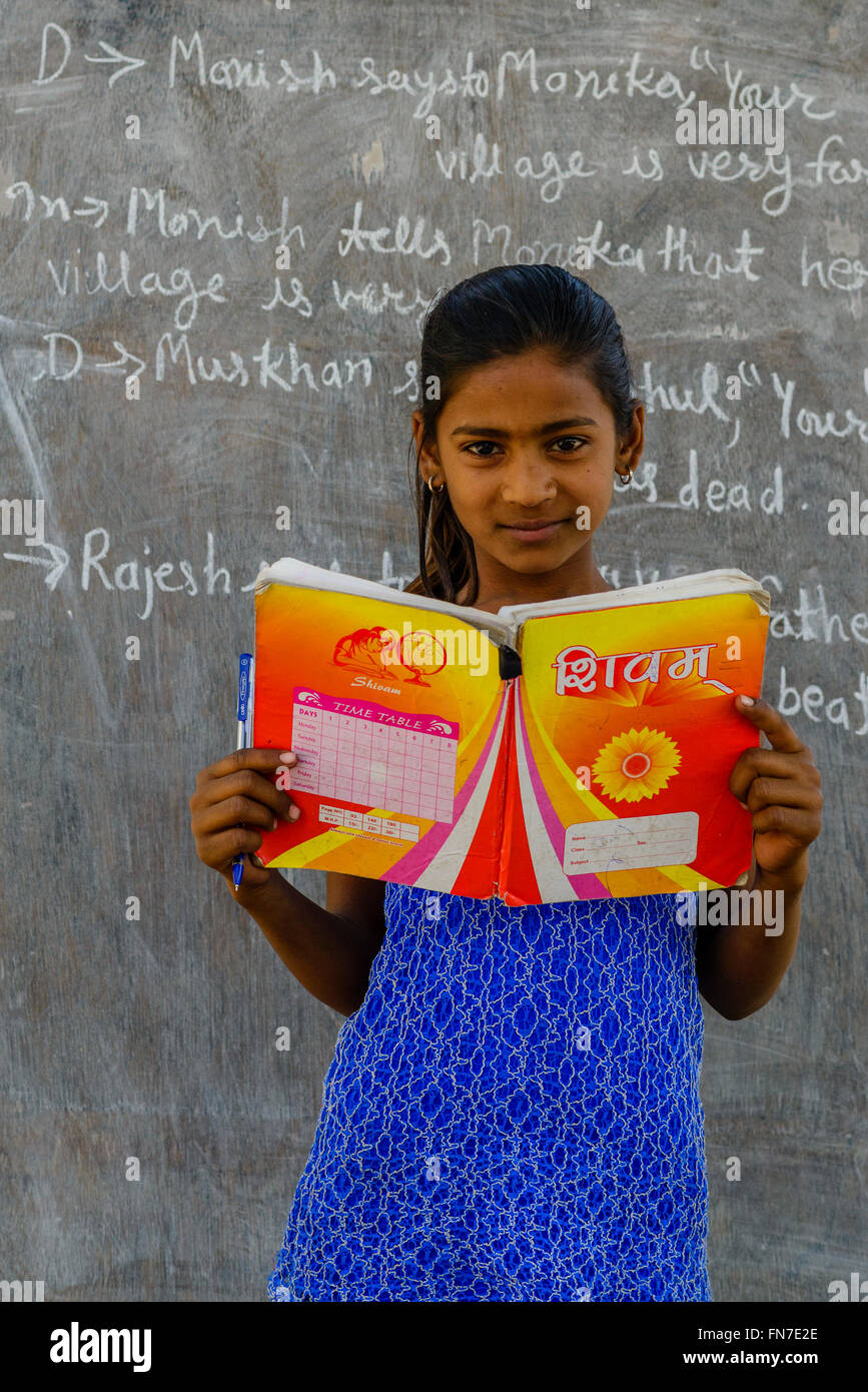 Indian rural girl studying hi-res stock photography and images - Alamy