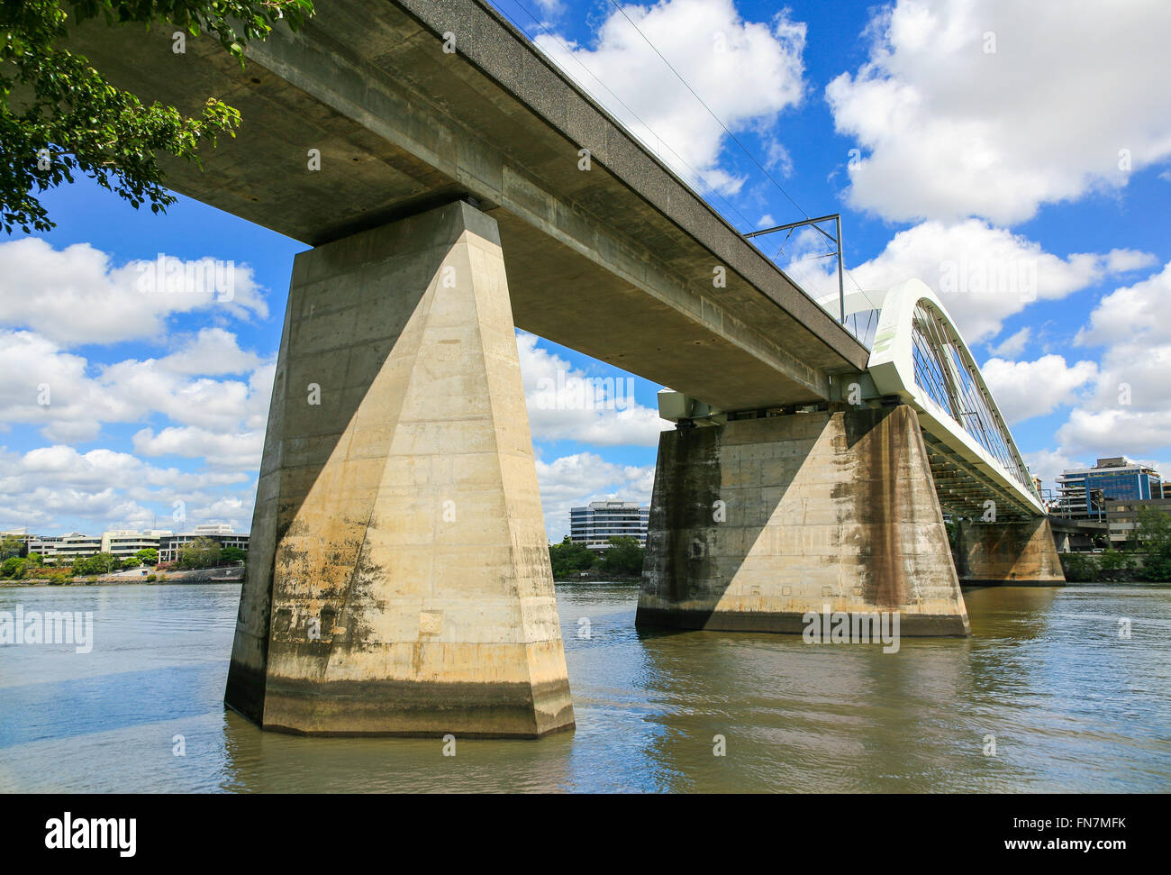 Rail Bridge, Brisbane, carrying rail traffic across Brisbane River ...