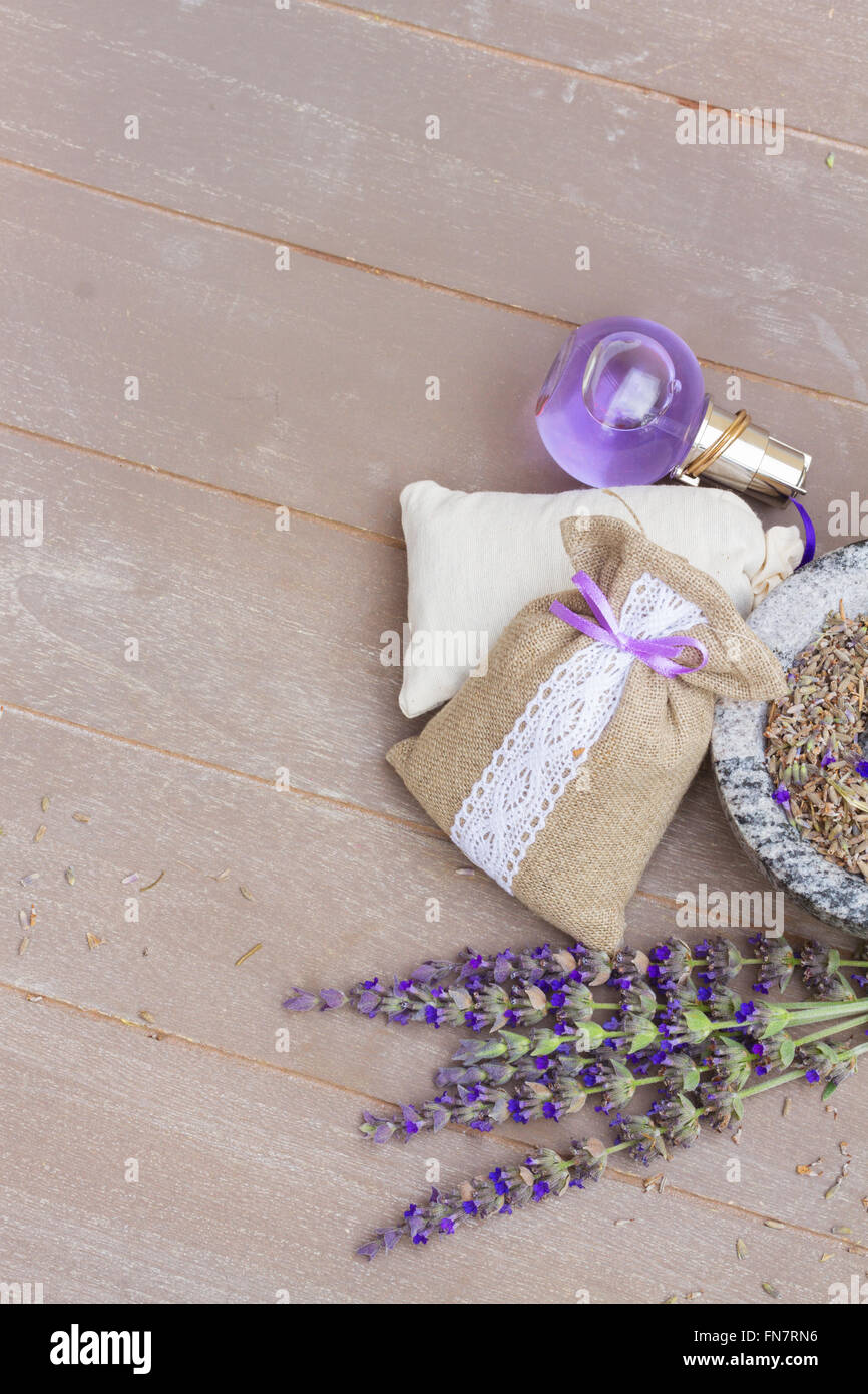 Lavender flowers spa Stock Photo - Alamy