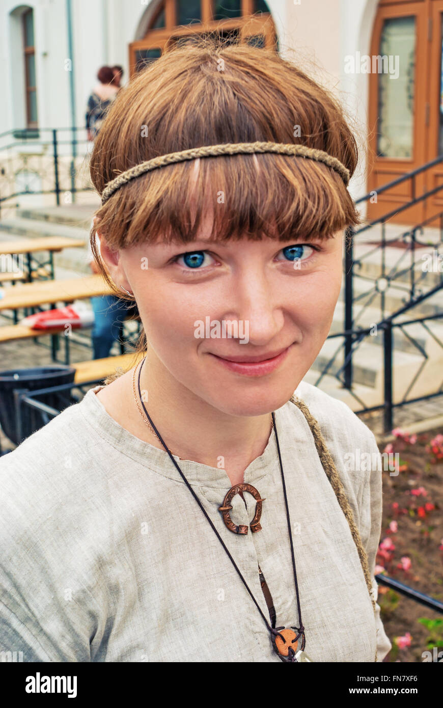 The folk master-woman portrait. The fair of folk crafts and arts ...