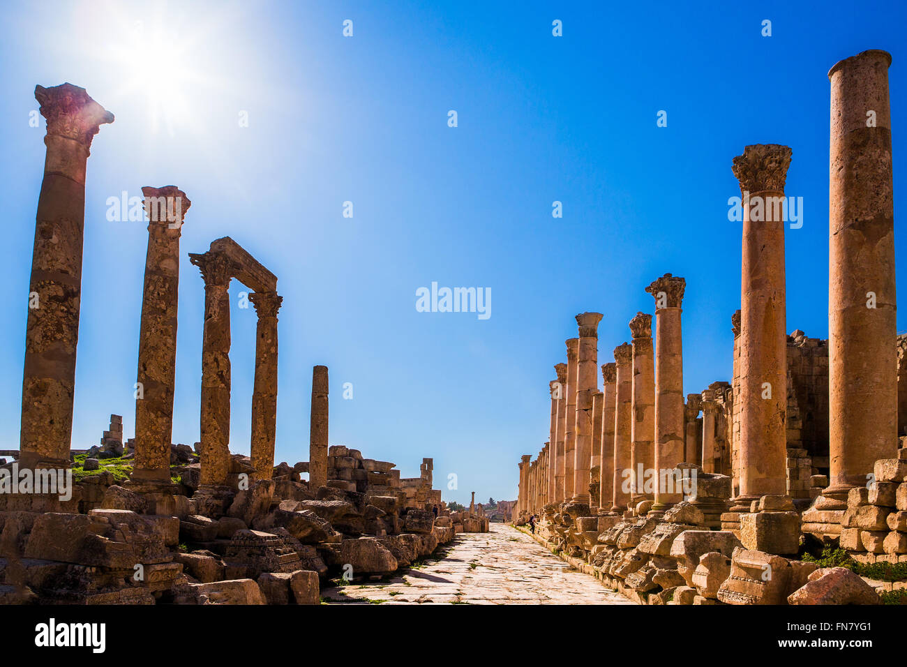 Ruins of Jerash, ancient Roman town in Jordan Stock Photo - Alamy