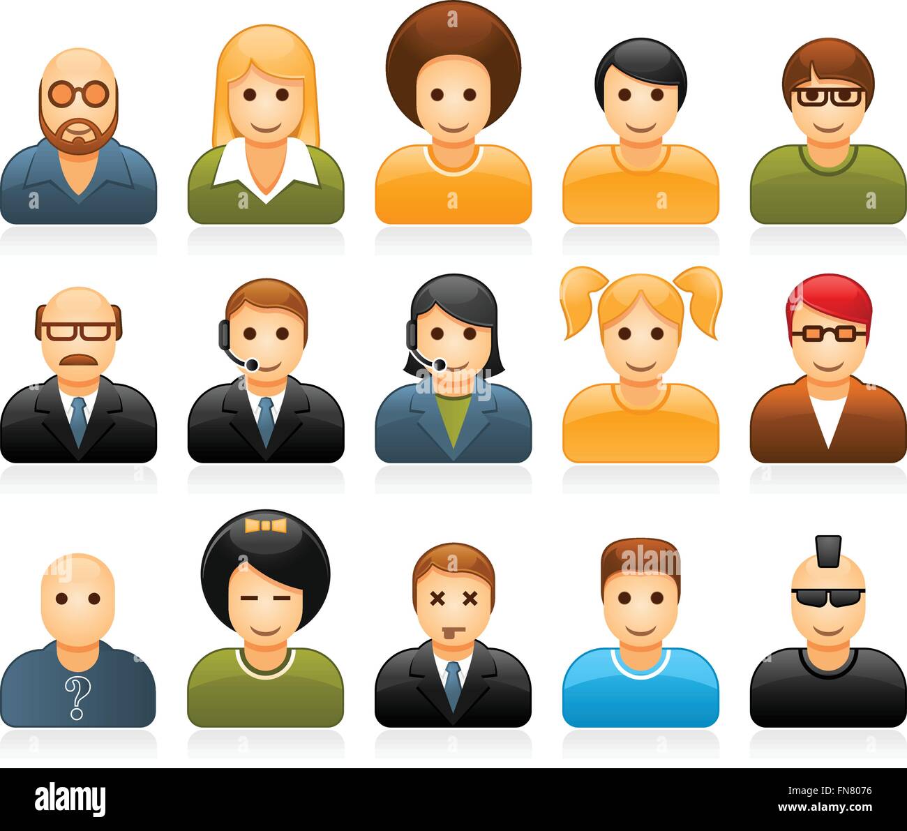 Glossy people avatars with different style and hairdo Stock Vector ...