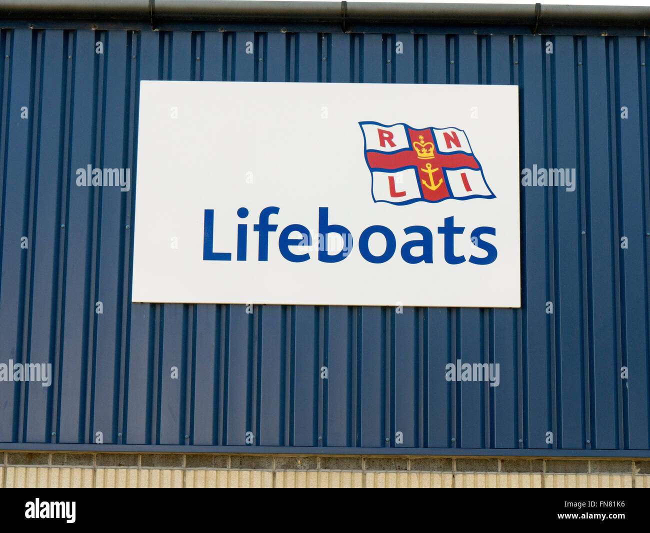 RNLI Lifeboats sign on side of building in Newlyn, Cornwall Stock Photo ...