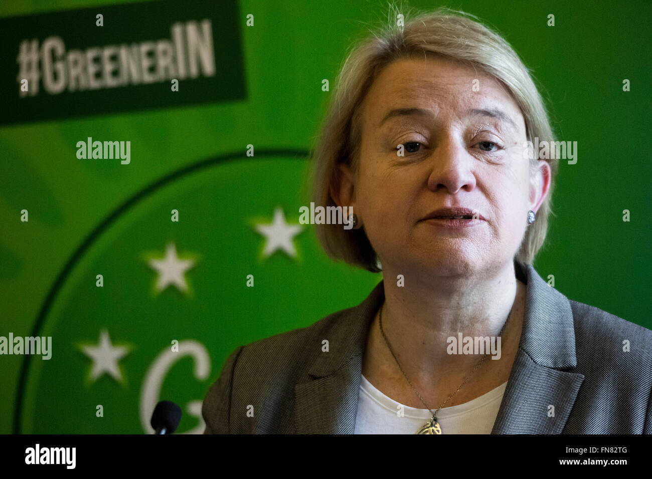 London, UK. 14th March, 2016. Natalie Bennett (pictured) leader of the ...
