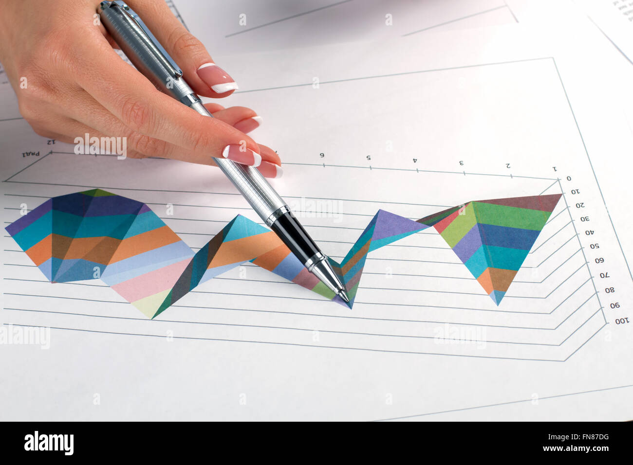 Secretary's hand with pen Stock Photo - Alamy