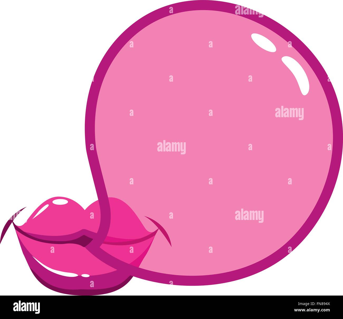 Woman blowing a bubble with bubblegum Stock Vector Images - Alamy