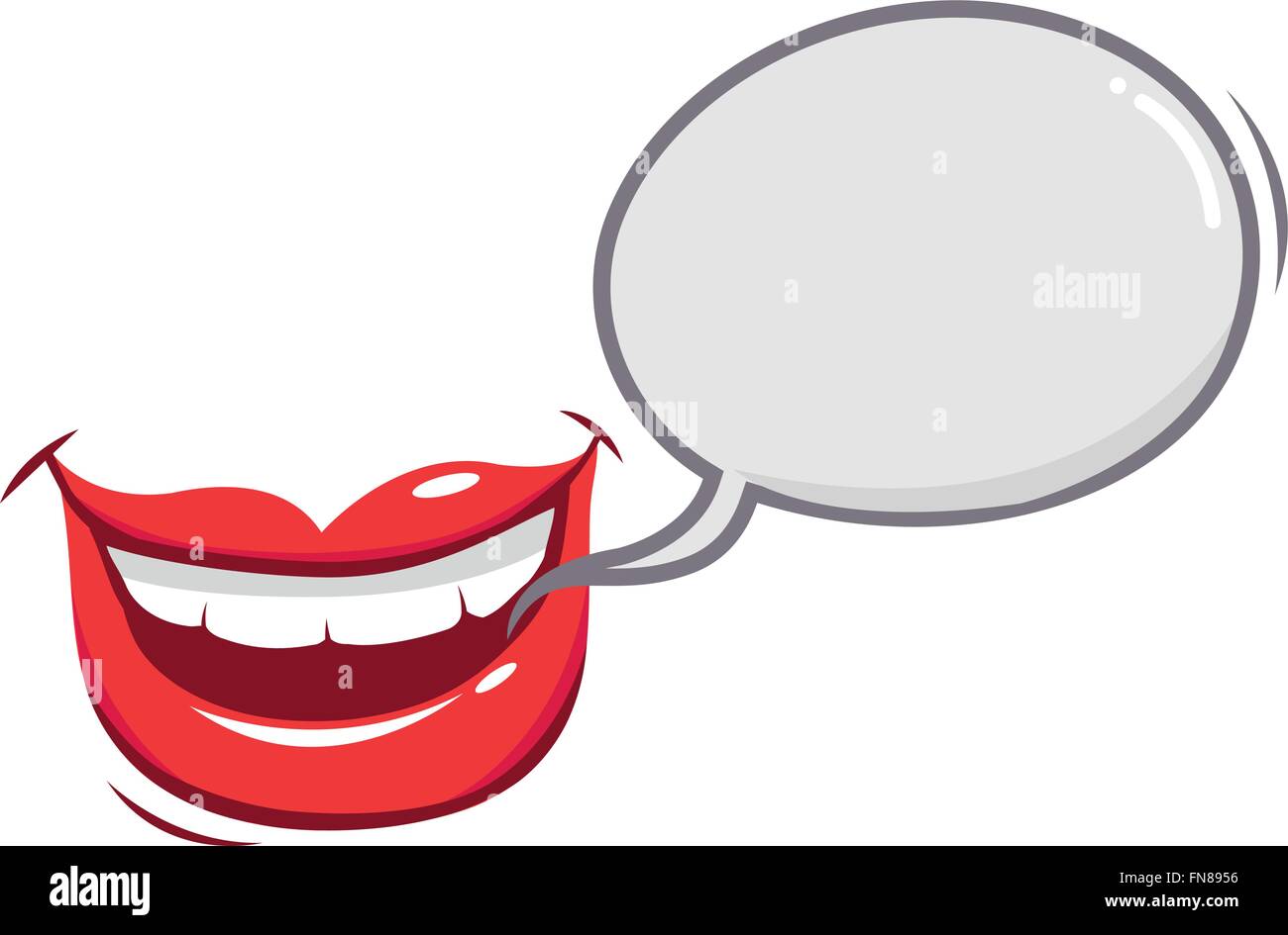 Happy talking mouth. Lips talking and laughing. Vector illustration ...